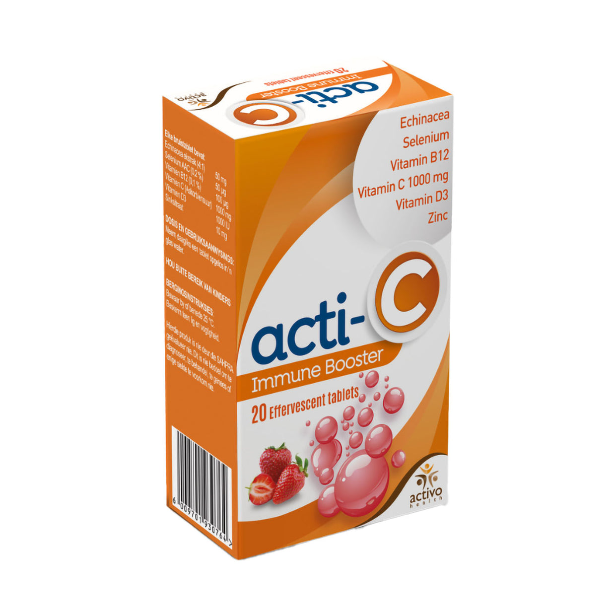 Acti-C Immune Booster Strawberry 20 Effervescent Tablets - Maximed