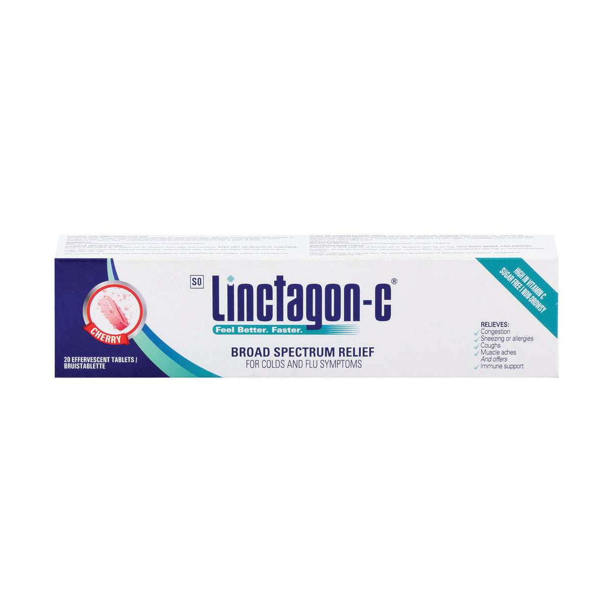 Linctagon-C Cherry 20 Effervescent Tablets - Maximed