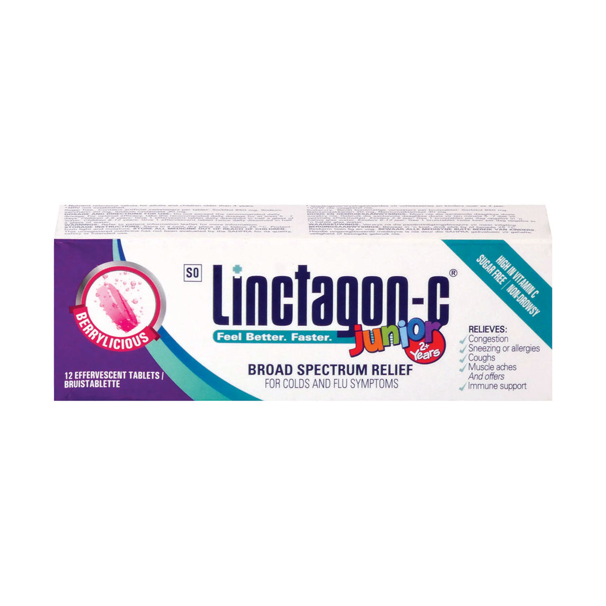 Linctagon-C Junior Berry 12 Effervescent Tablets - Maximed