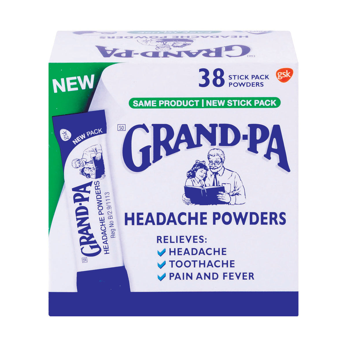 Grand-Pa Headache Powder 38 Stick Pack - Maximed