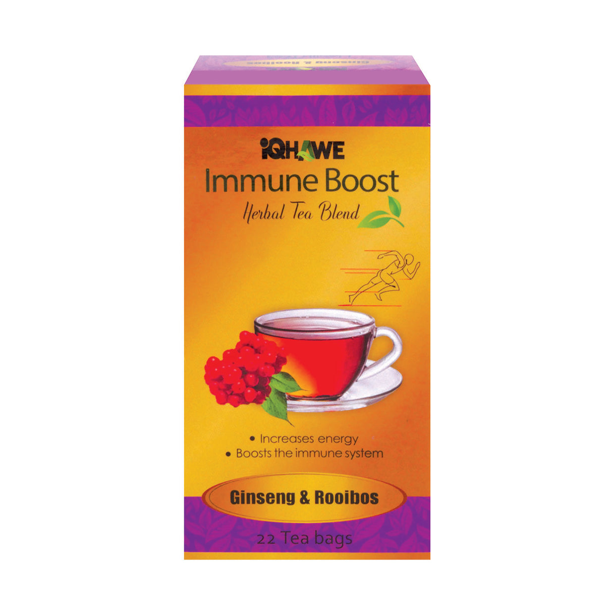 Iqhawe Tea Immune Boost Ginseng & Rooibos 22 Teabags - Maximed