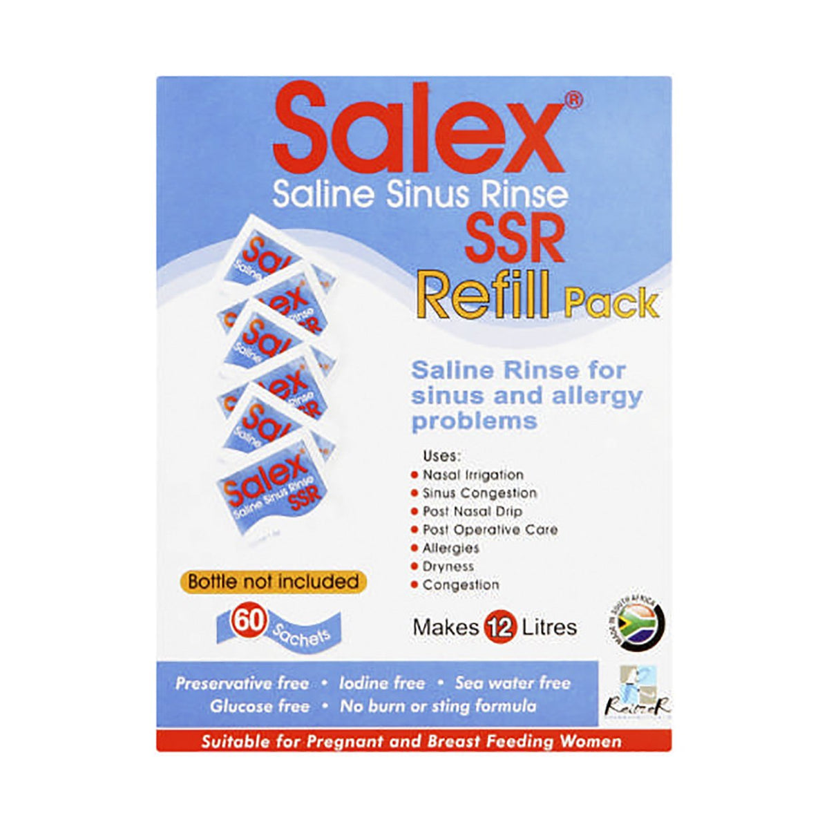 Salex Saline Sinus Rinse Refill Pack 60 Sachets - Maximed