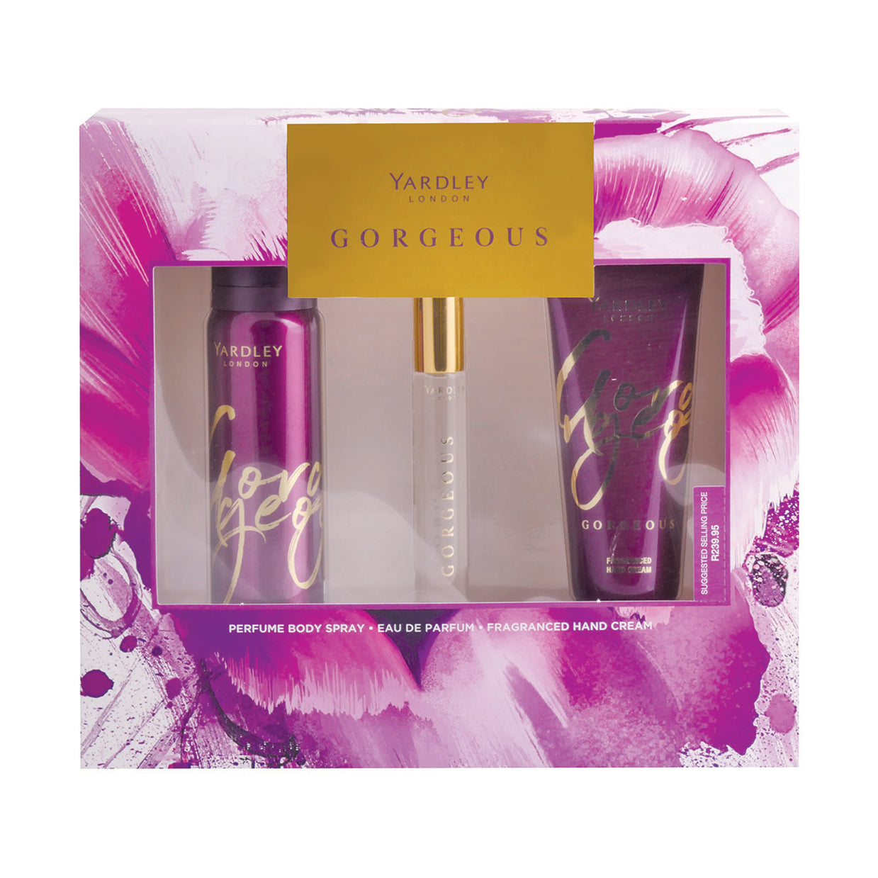Yardley Gorgeous Eau De Parfum 15ml Plus Perfume Body Spray 90ml And ...